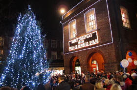 Vocal Dimension Chorus - Singing next to the Christmas tree in Reigate